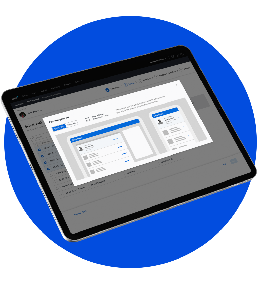 Ticketmaster's Promoted Ads